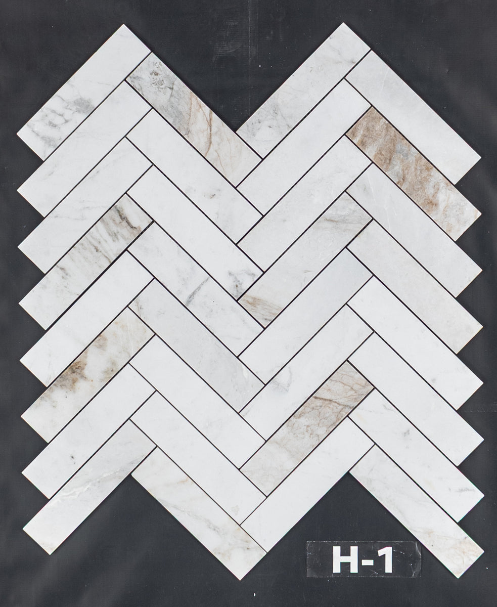 Bianco Oro 2" x 8" Herringbone Mosaic Honed – Elon Tile & Stone