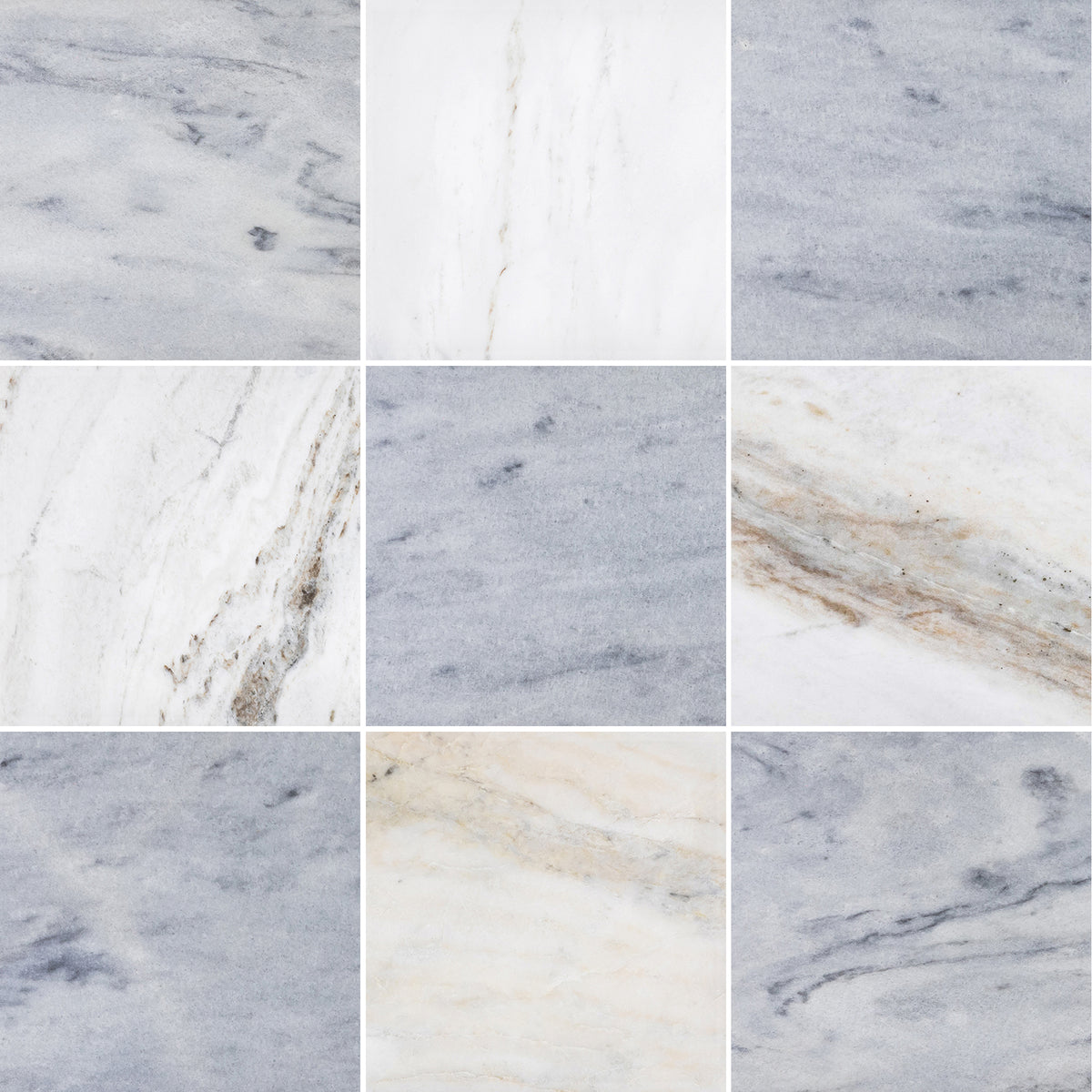 Blue Mist & Bianco Oro 12" Checkerboard Honed – Elon Tile & Stone