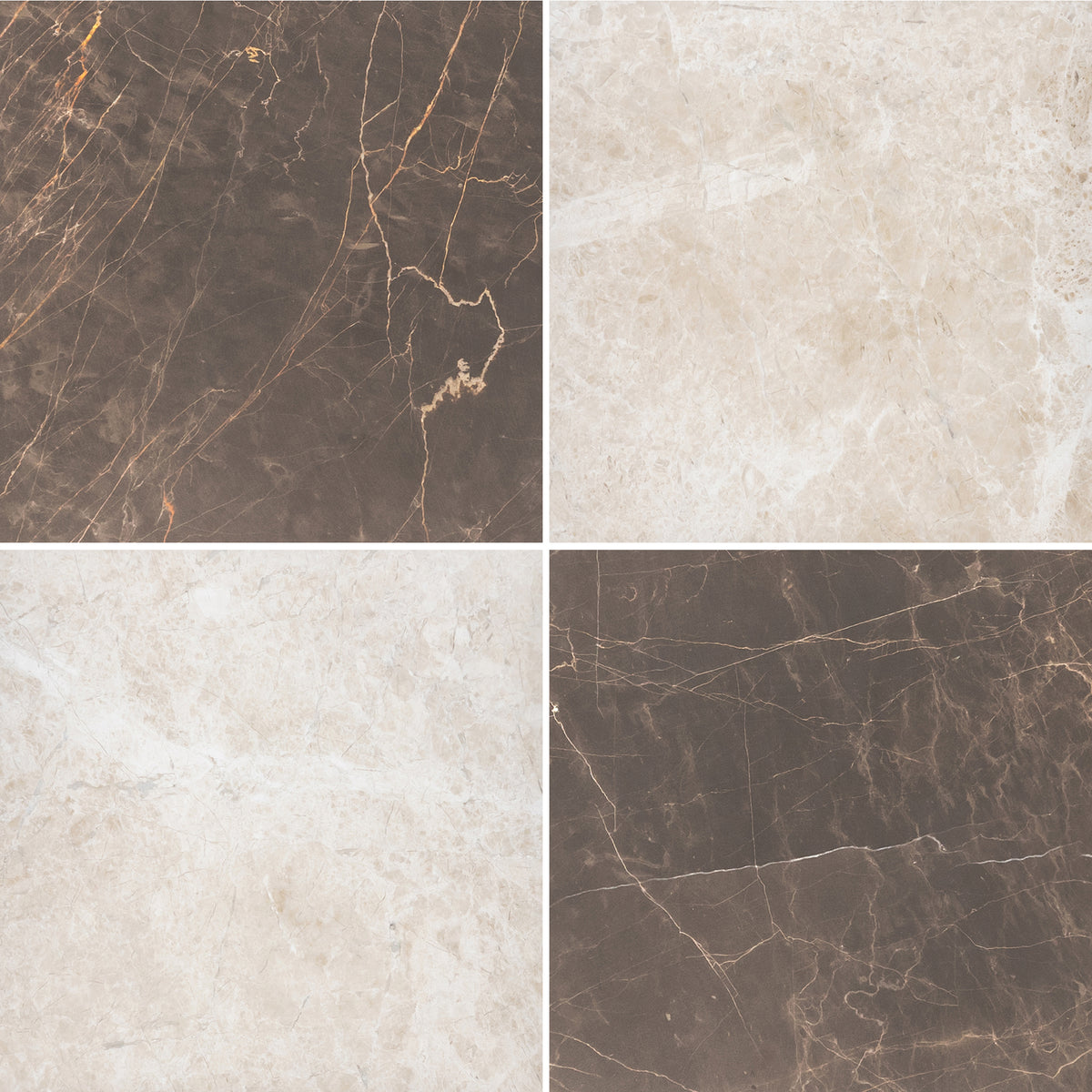 Espresso & Vanilla Royale 18" Checkerboard Honed – Elon Tile & Stone