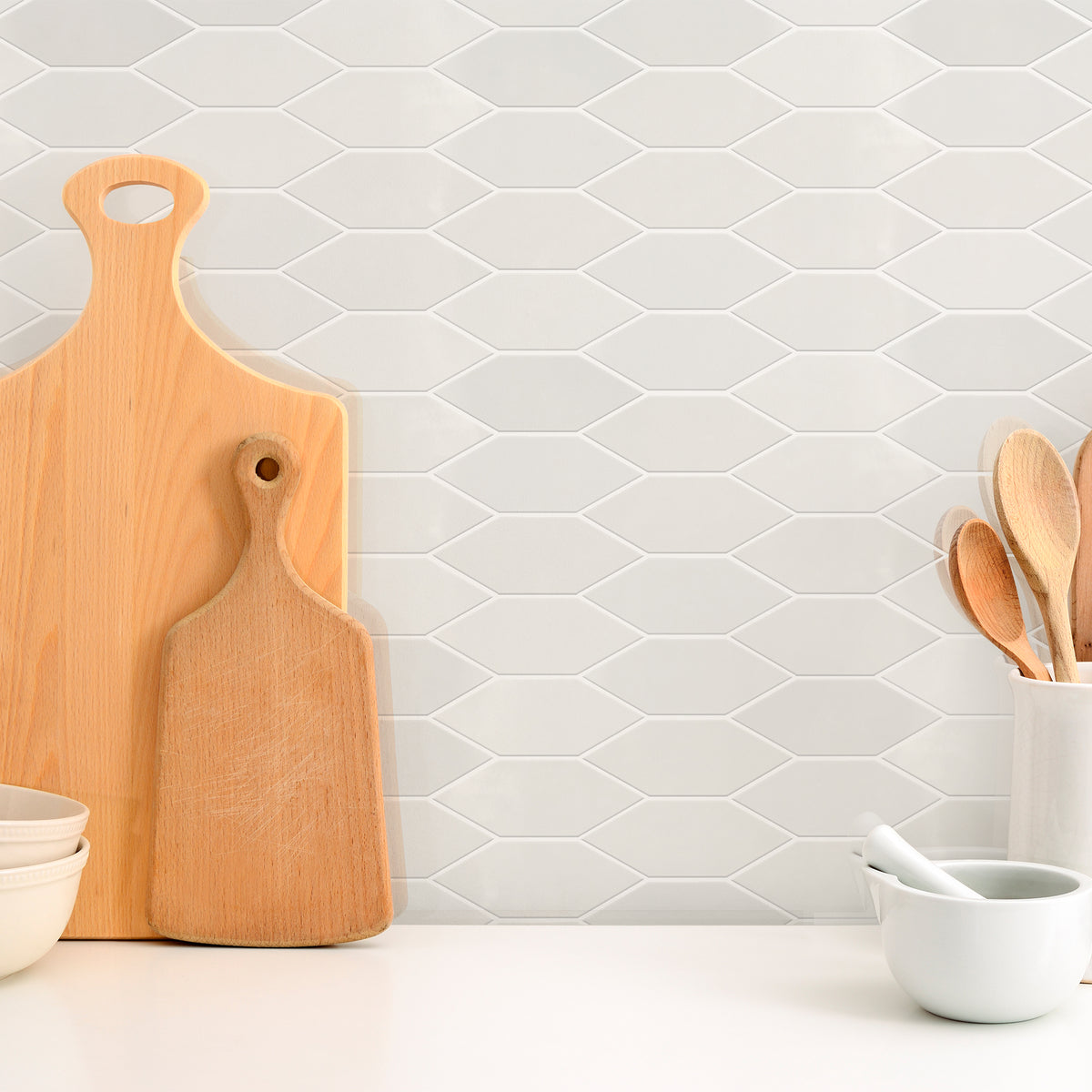 Lagos Ceramic Bone 2" x 6" Picket Mosaic Glossy – Elon Tile & Stone