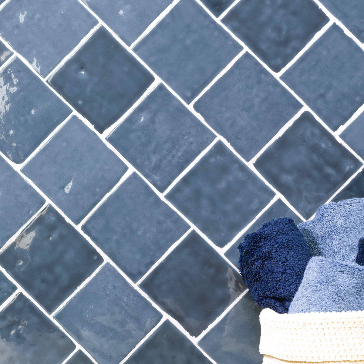 Lagos Ceramic Blue 4" x 4" Glossy – Elon Tile & Stone