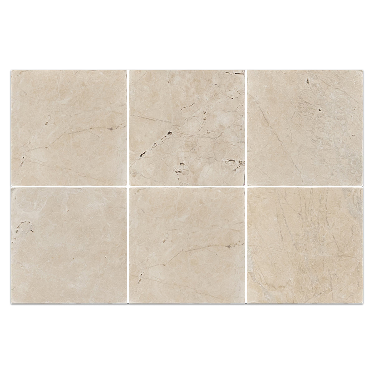 Vanilla Royale 4" x 4" Tumbled Field Board – Elon Tile & Stone