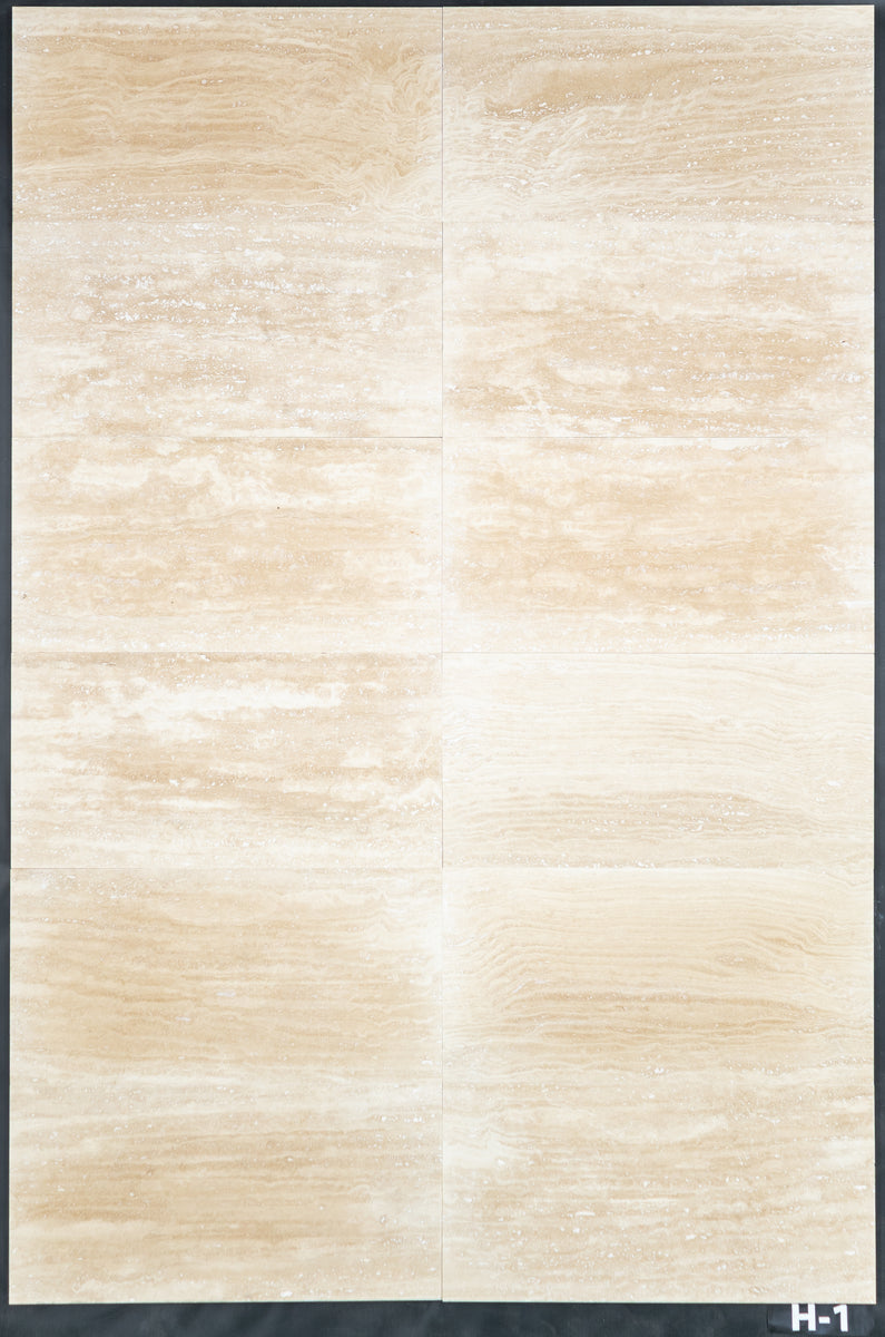 Vein-Cut Light Ivory Travertine 12" x 24" Honed & Filled – Elon Tile ...