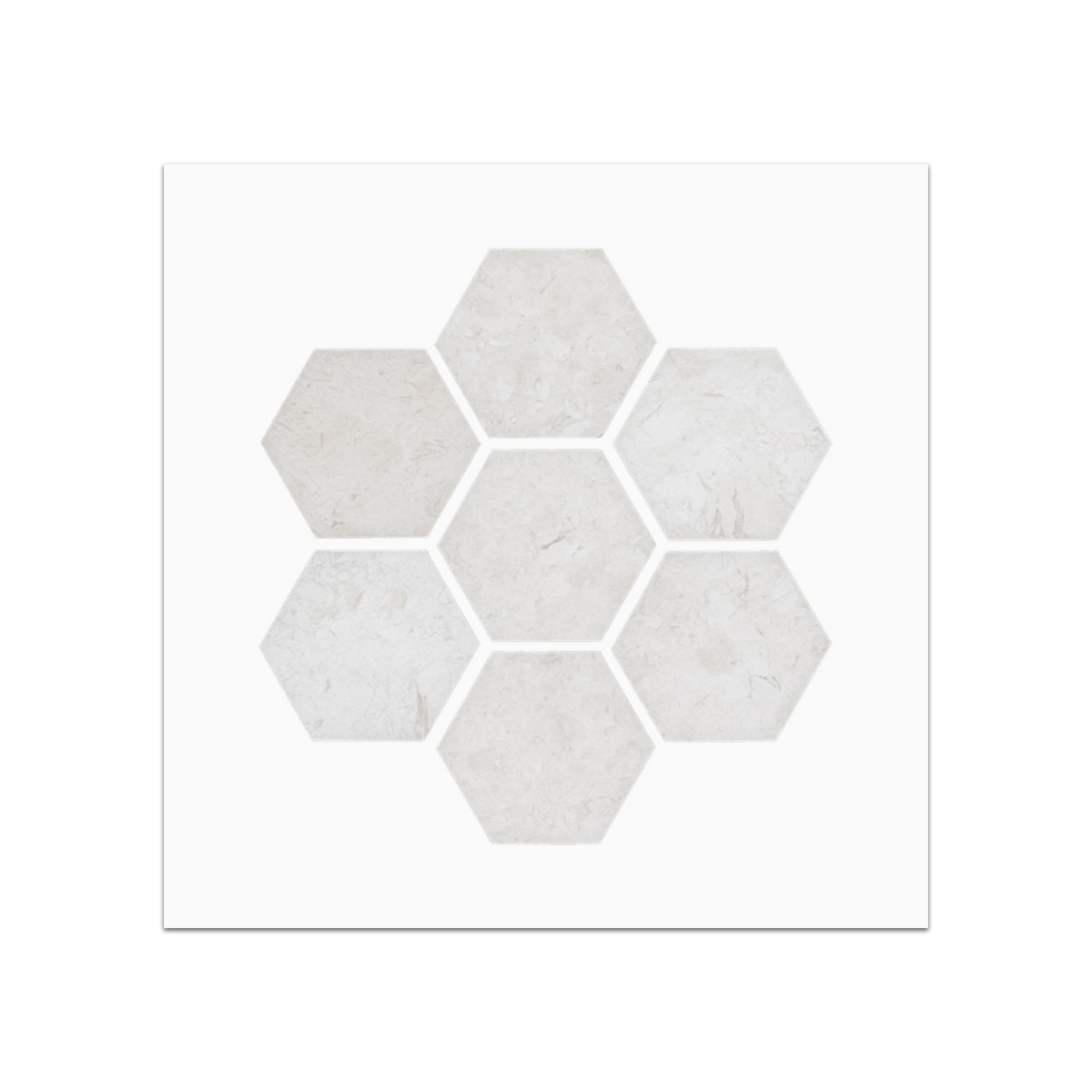S131 - Alba Nova 2" Hexagon Mosaic Honed Swatch Card – Elon Tile & Stone