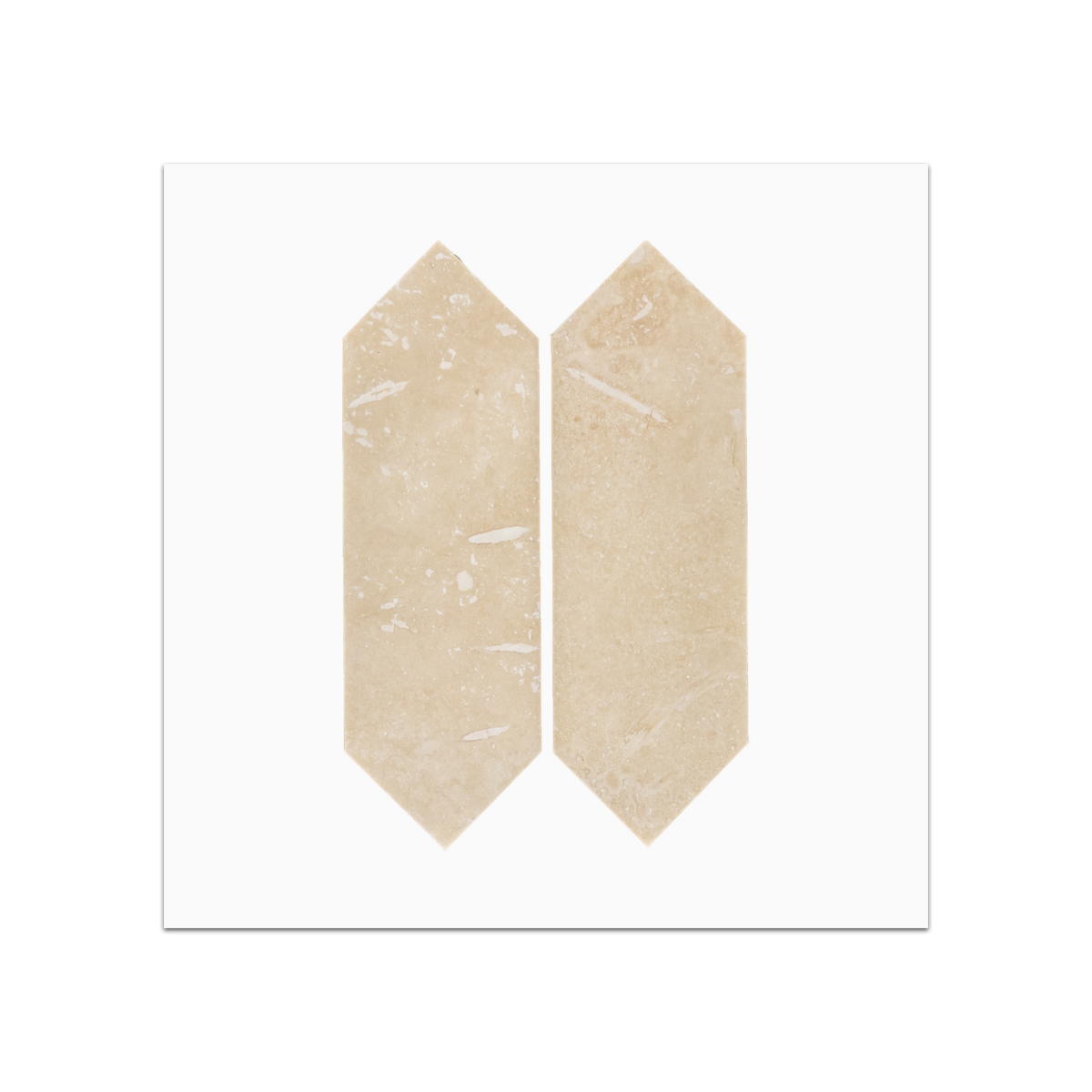 S194 - Light Ivory Travertine 2" x 6" Picket Mosaic Honed & Filled Swa ...