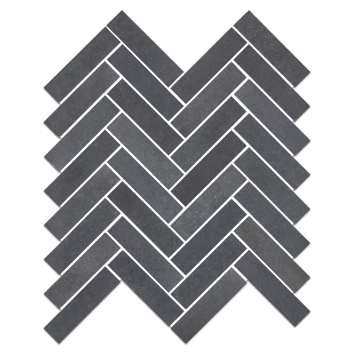 Grey Basalt 1" x 4" Herringbone Mosaic Honed – Elon Tile & Stone
