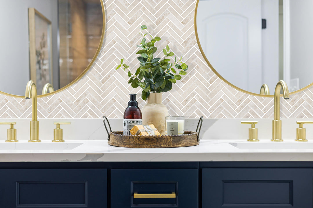 Vanilla Royale 1" x 4" Herringbone Mosaic Honed – Elon Tile & Stone