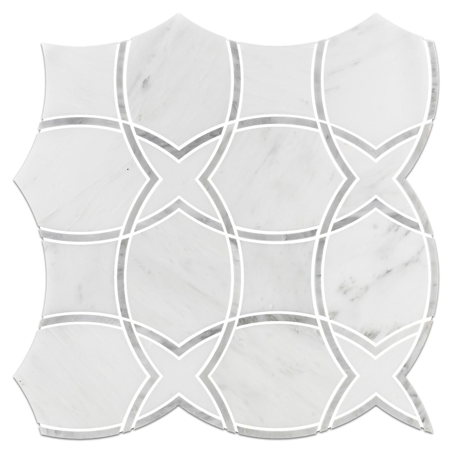Pearl White Isola with Mystic Gray Waterjet Honed – Elon Tile & Stone