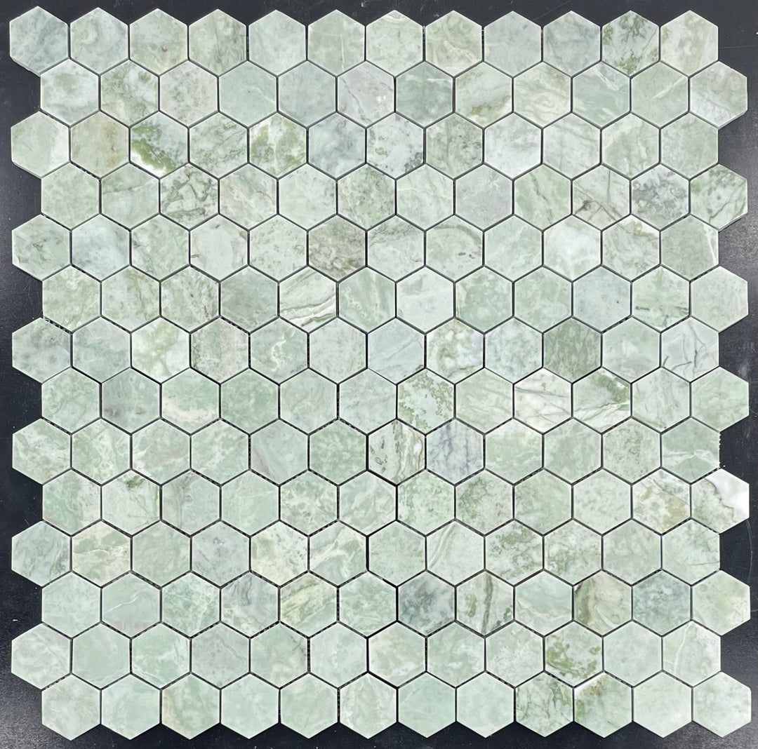 Emerald Green 2" Hexagon Mosaic Polished – Elon Tile & Stone